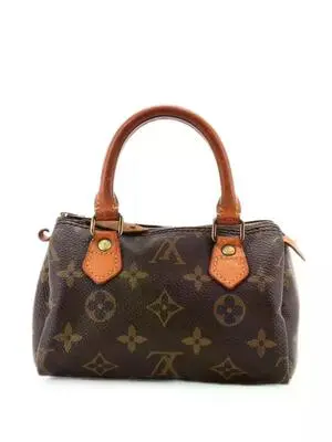 LOUIS VUITTON Speedy Mini Hl Handbag Monogram Canvas Satchel - Brown
