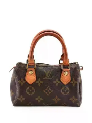 LOUIS VUITTON Speedy Mini Hl Handbag Monogram Canvas Satchel - Brown