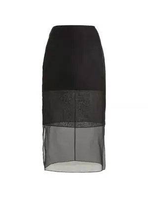 Brandon Maxwell Midi Brett Sheer-panelled Skirt