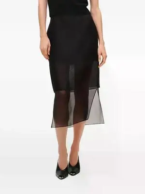 Brandon Maxwell Midi Brett Sheer-panelled Skirt