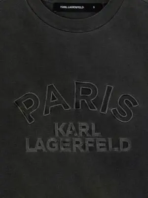 Karl Lagerfeld Logo-embroidered Acid-wash T-shirt