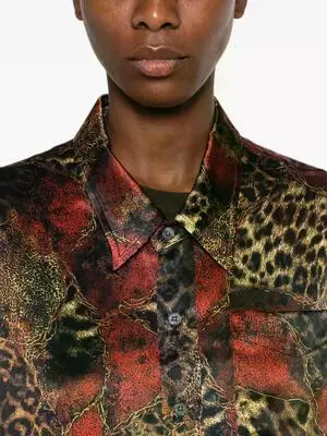 R13 Leopard-print Button-down Shirt