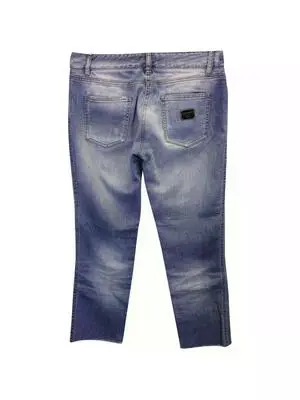 Dolce & Gabbana Distressed Raw-edge Jeans - Blue