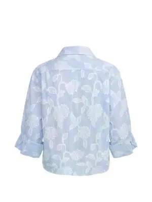 CISSA Asymmetric Floral-jacquard Shirt