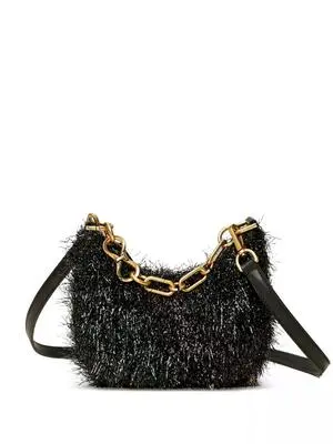 TWINSET Mini Croissant Bag With Lurex And Chain - Black