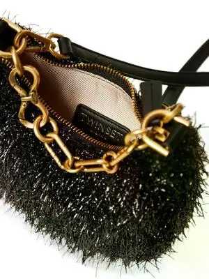 TWINSET Mini Croissant Bag With Lurex And Chain Strap