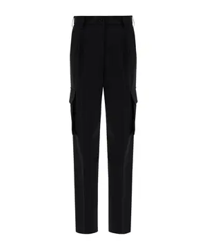 Herno High-waisted Cargo Tailored Trousers - Black