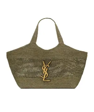 Saint Laurent Icare Raffia Medium Handbag