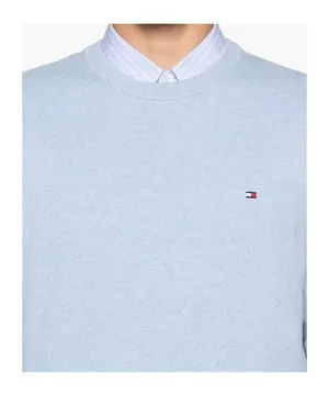 Tommy Hilfiger Crew Neck Knitwear With Embroidered Logo - Blue