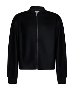 JIL SANDER Zip-up Long-sleeved Bomber Jacket - Black
