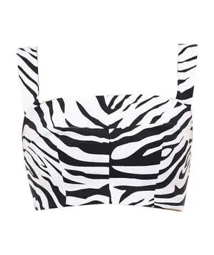 Dolce & Gabbana Dolce Gabbana Zebra Print Cropped Top - White