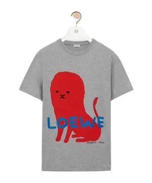 Loewe Regular Fit T-shirt In Cotton - Gray Blend
