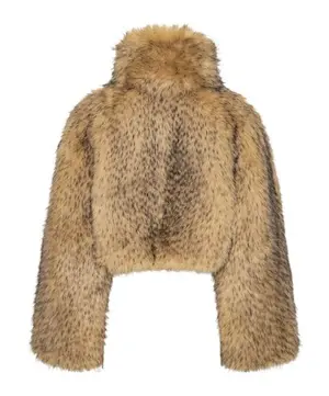 ROTATE BY BIRGER CHRISTENSEN Faux Fur Crop Jacket