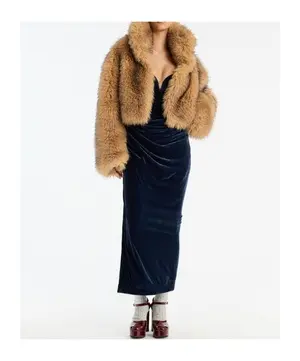 ROTATE BY BIRGER CHRISTENSEN Faux Fur Crop Jacket
