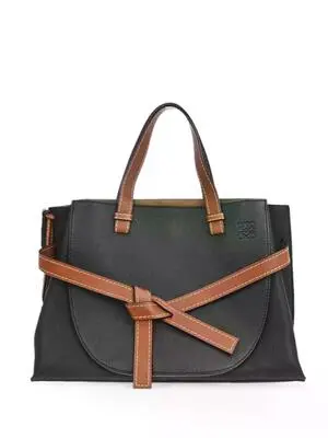 Loewe Gate Leather Tote Bag - Black