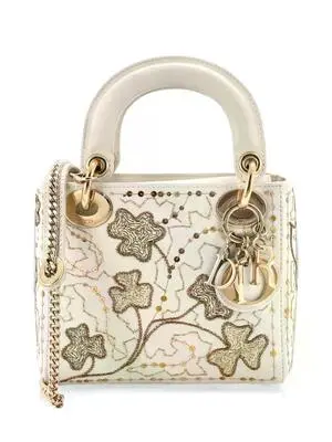Dior Lady Chain Bag Embroidered Calfskin Mini Satchel - Gold