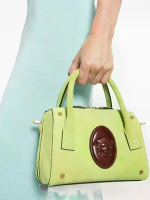 Versace Small Medusa Head Suede Tote Bag - Green