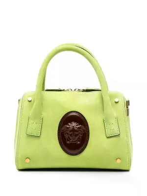 Versace Small Medusa Head Suede Tote Bag - Green