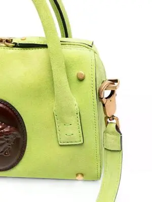 Versace Small Medusa Head Suede Tote Bag - Green