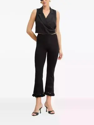 FRACOMINA Button Wrap Top - Black