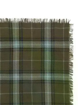 Eric Bompard Tartan Fringed Scarf