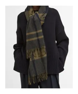 Barbour Tartan-check Fringed Scarf