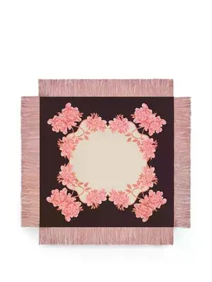 La DoubleJ Reversible Fringed Scarf - Black