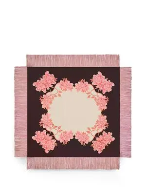 La DoubleJ Reversible Fringed Scarf - Black