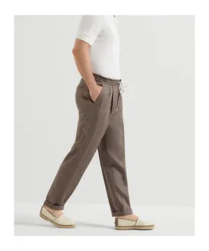 Brunello Cucinelli Drawstring Trousers - Brown