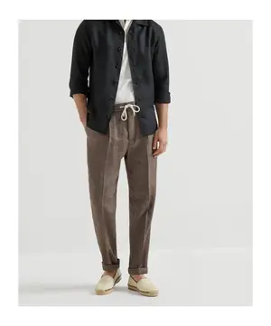 Brunello Cucinelli Drawstring Trousers - Brown