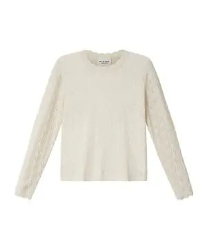 Isabel Marant Étoile Obeline Openwork-knit Scalloped-trim Sweater - Ecru