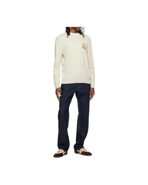 Isabel Marant Étoile Antea Sweater With 'im' Intarsia Logo - Light Gray-camel