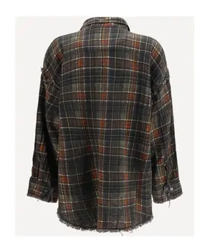 R13 Checked Distressed Reversible Shirt