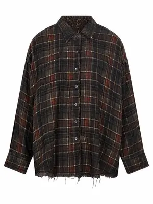 R13 Checked Distressed Reversible Shirt