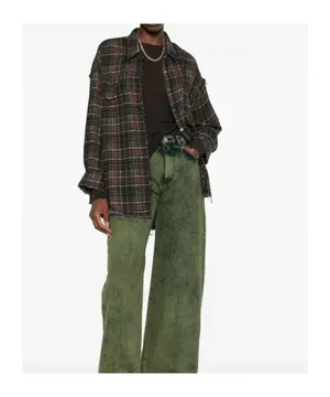 R13 Checked Distressed Reversible Shirt