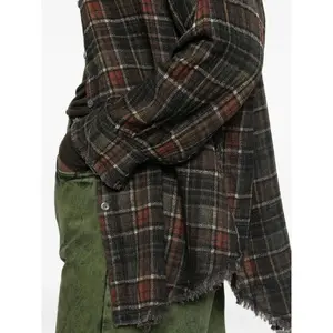 R13 Checked Distressed Reversible Shirt