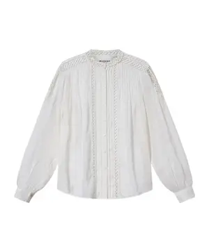 Isabel Marant Étoile Pleated Linen-blend Blouse - White