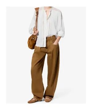 Isabel Marant Étoile Pleated Linen-blend Blouse