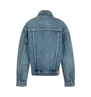Saint Laurent Collared Long-sleeved Denim Jacket