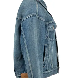 Saint Laurent Collared Long-sleeved Denim Jacket