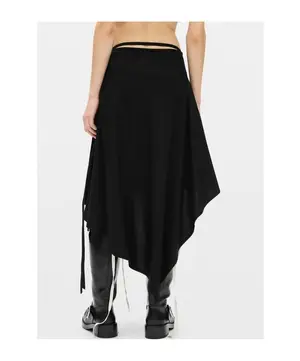 ANN DEMEULEMEESTER Asymmetric Midi Skirt - Black