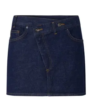 Liu Jo Asymmetric Denim Mini Skirt - Black