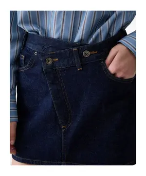 Liu Jo Asymmetric Denim Mini Skirt