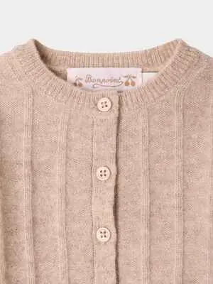 Bonpoint Leander Cable-knit Cardigan