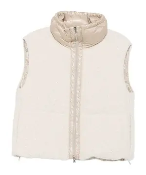 Herno Funnel-neck Vest - Beige