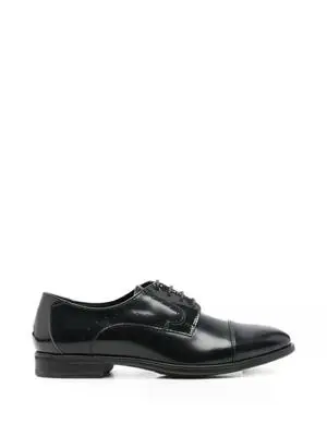 CARLO PIGNATELLI Polished-finish Lace-up Derby Shoes - Blue