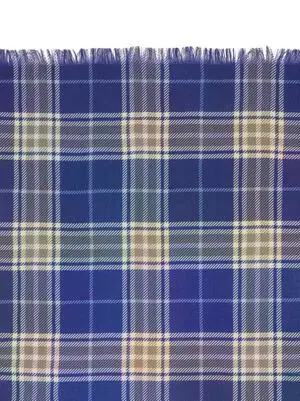 Eric Bompard Tartan Fringed Scarf