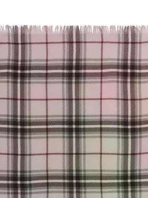 Eric Bompard Tartan-print Fringed Scarf - Pink