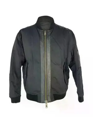 Alexander McQueen 2010-2020s Leather-trim Bomber Jacket - Black