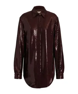 Alberta Ferretti Glossy Sequin Shirt - Brown